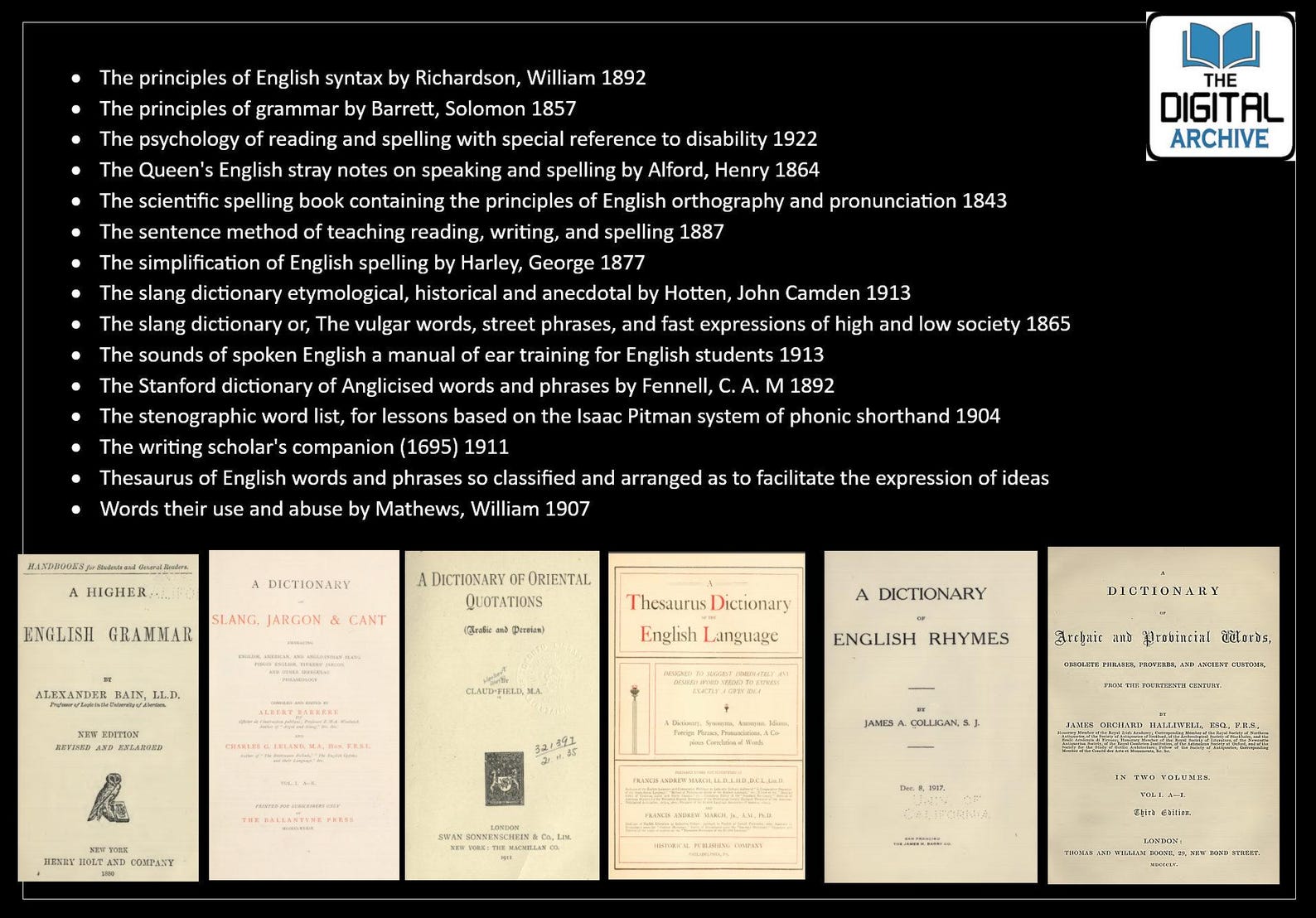 205 Rare English Language Books: Dictionaries, Thesaurus, Slang ...