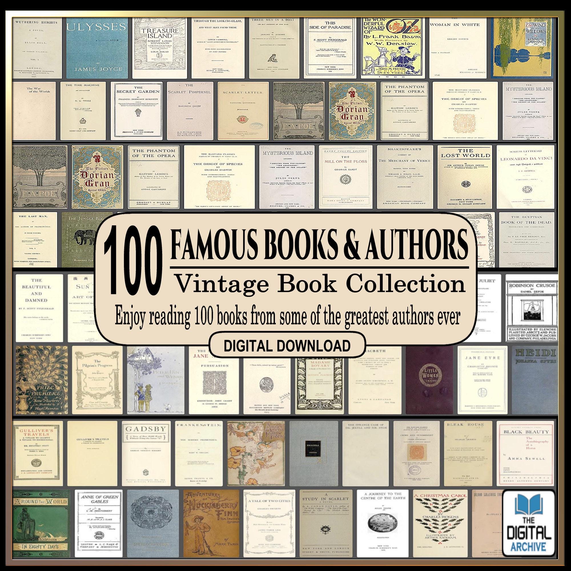 100 FAMOUS BOOKS & AUTHORS | Classic Novels | Greatest Writers of All ...