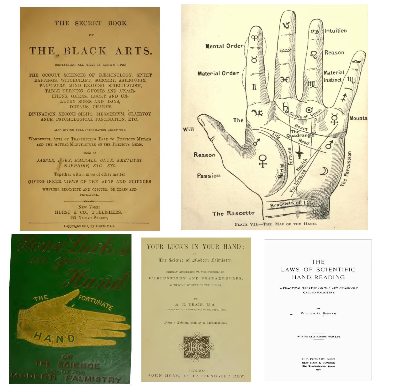 Vintage Palmistry Books - Hand/palm Reading & Chiromancy Library - 48 ...