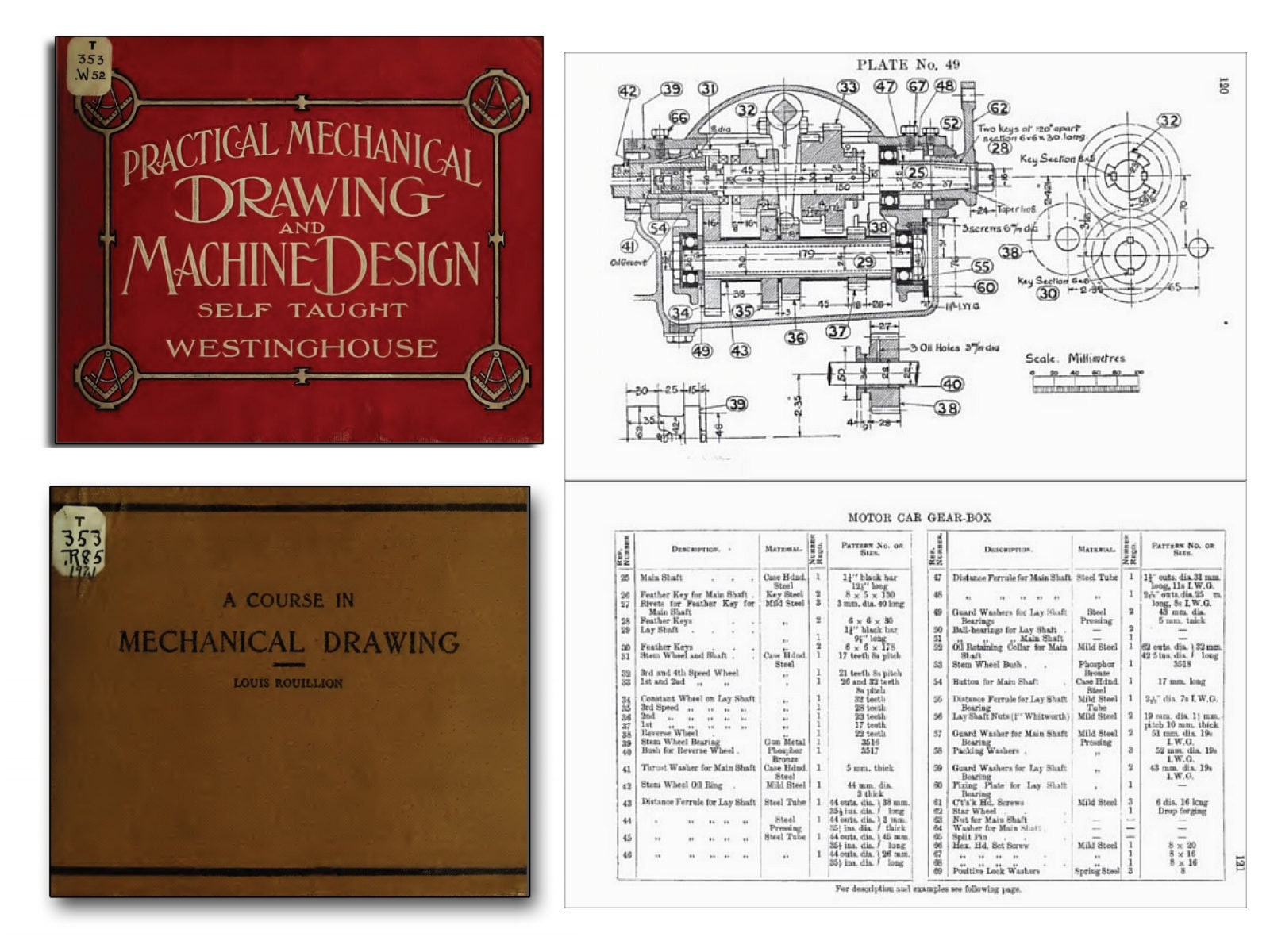 Technical Drawing & Drafting 306 RARE BOOKS Engineer Draftsman Blue ...