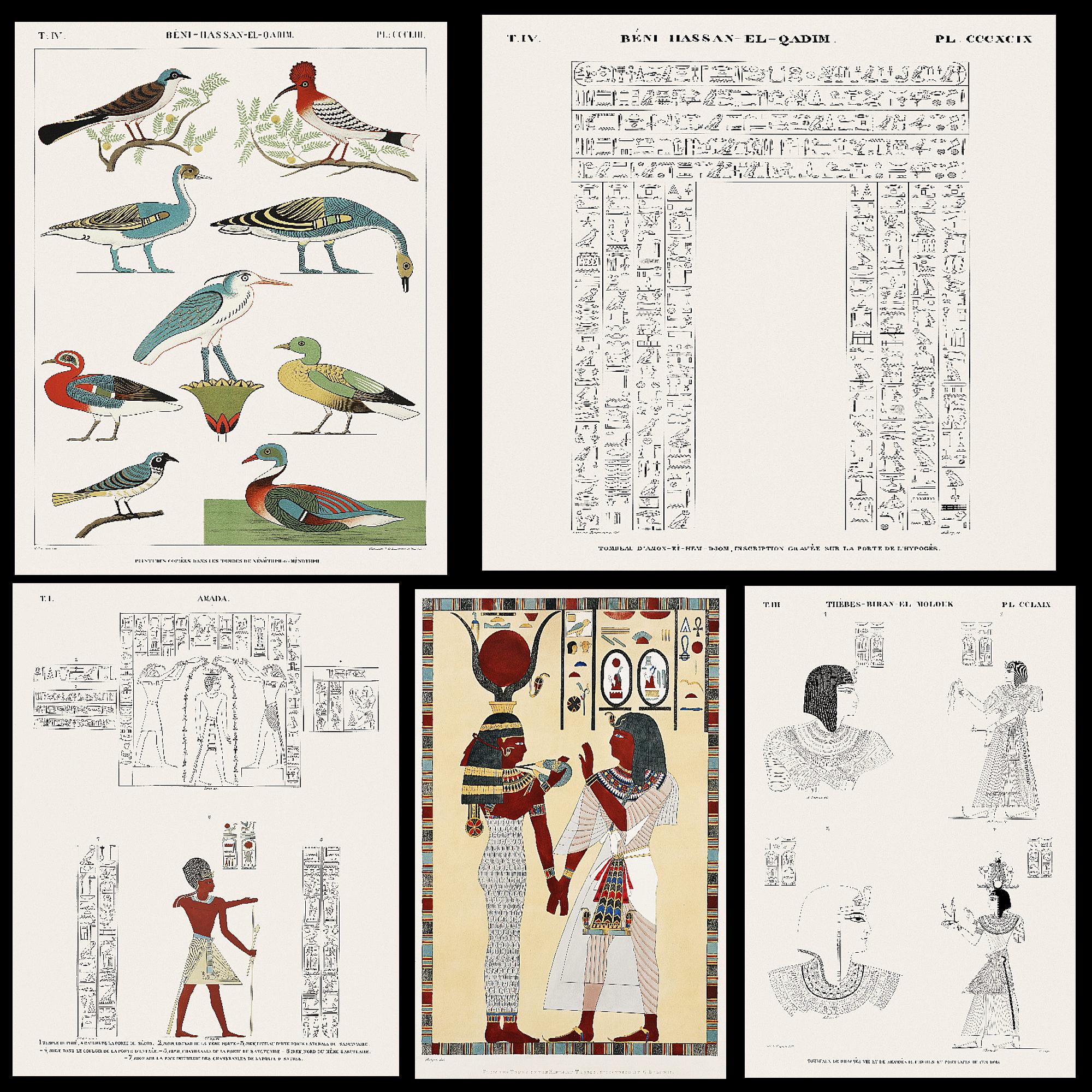 ANCIENT EGYPT ART - 145 Images - Egyptian Drawings, Rare Artwork, 19th ...