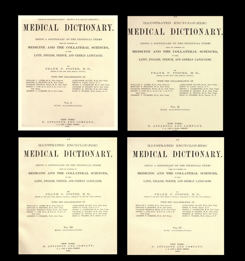 Rare Illustrated Encyclopedic Medical Dictionary - Complete 4 Volume ...