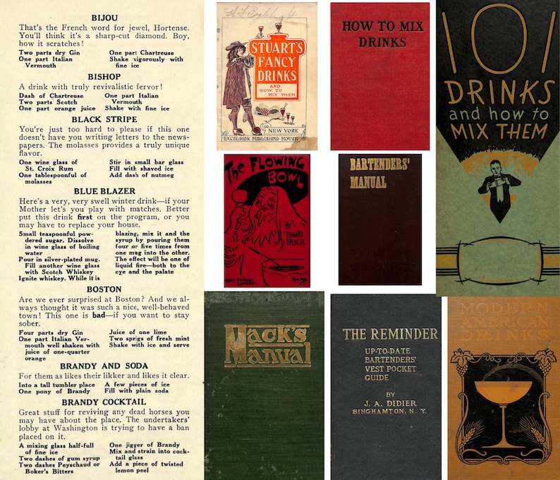 246 Cocktail & Drink Mixology Recipe Books – Rare Vintage Forgotten ...