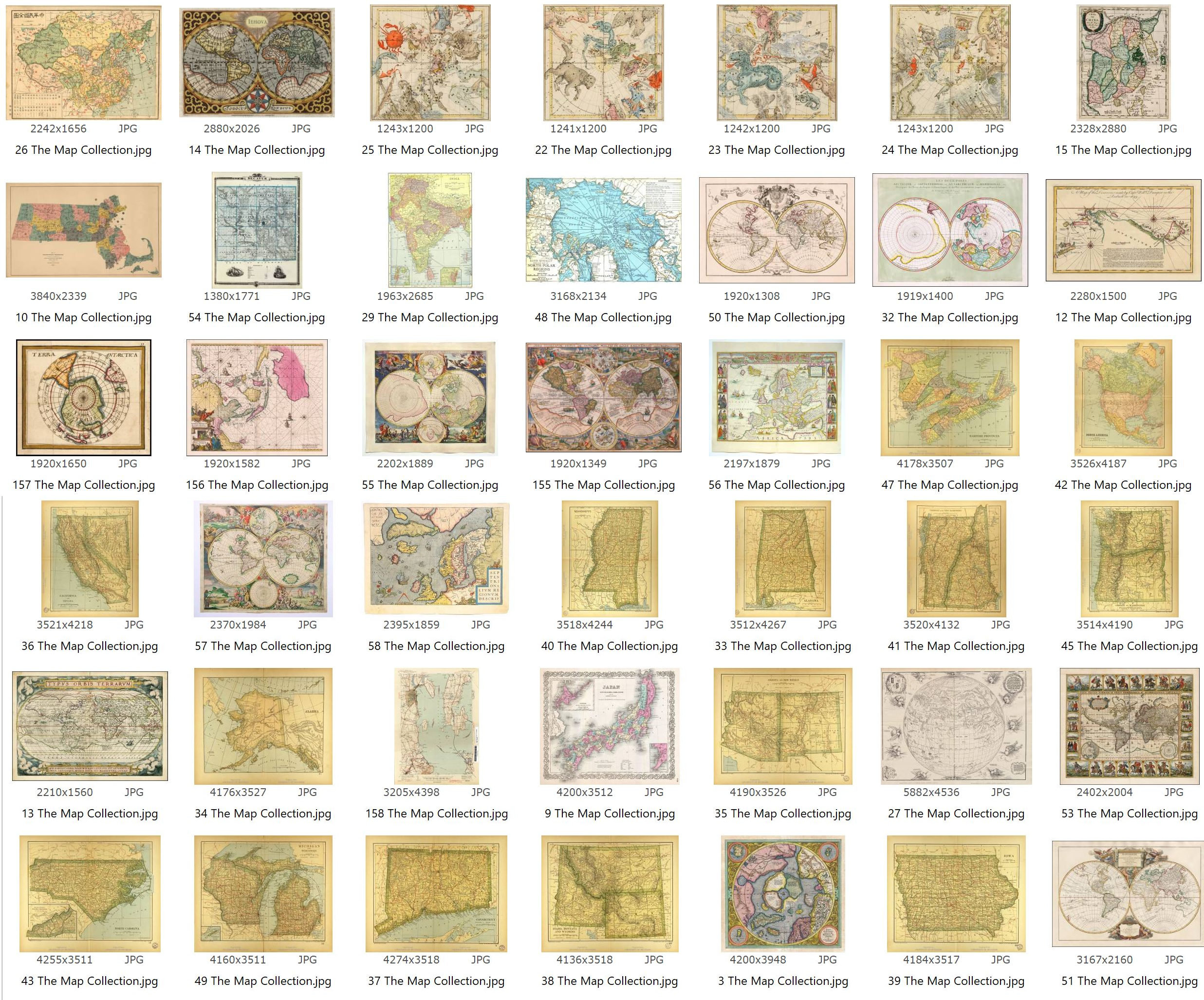 160 RARE OLD MAPS Collection Antique Maps Atlas of the World ...