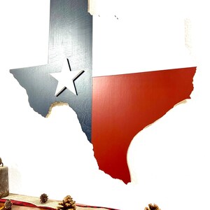 Wooden State of Texas Outline Stained in Texas Flag Color, Texas Themed ...