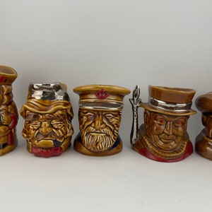 5 Vintage Toby Mug Jug Stein, Lord Nelson Pottery, Vintage Drinking Mug ...
