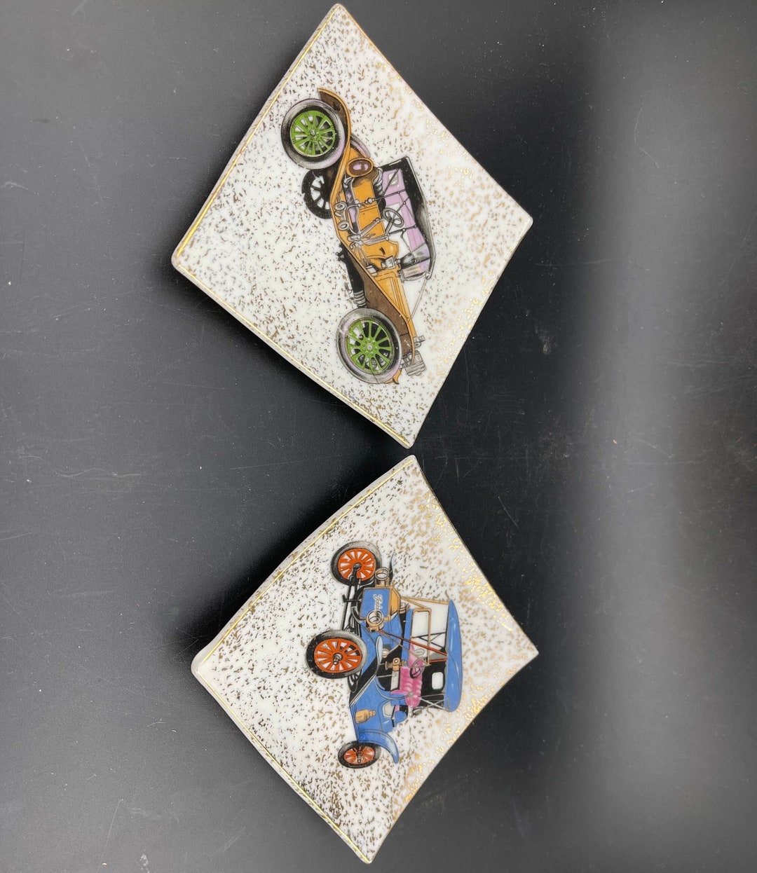 Vintage Car Trinket Dish Watch Holder Napco Hand Painted Trinket Change ...