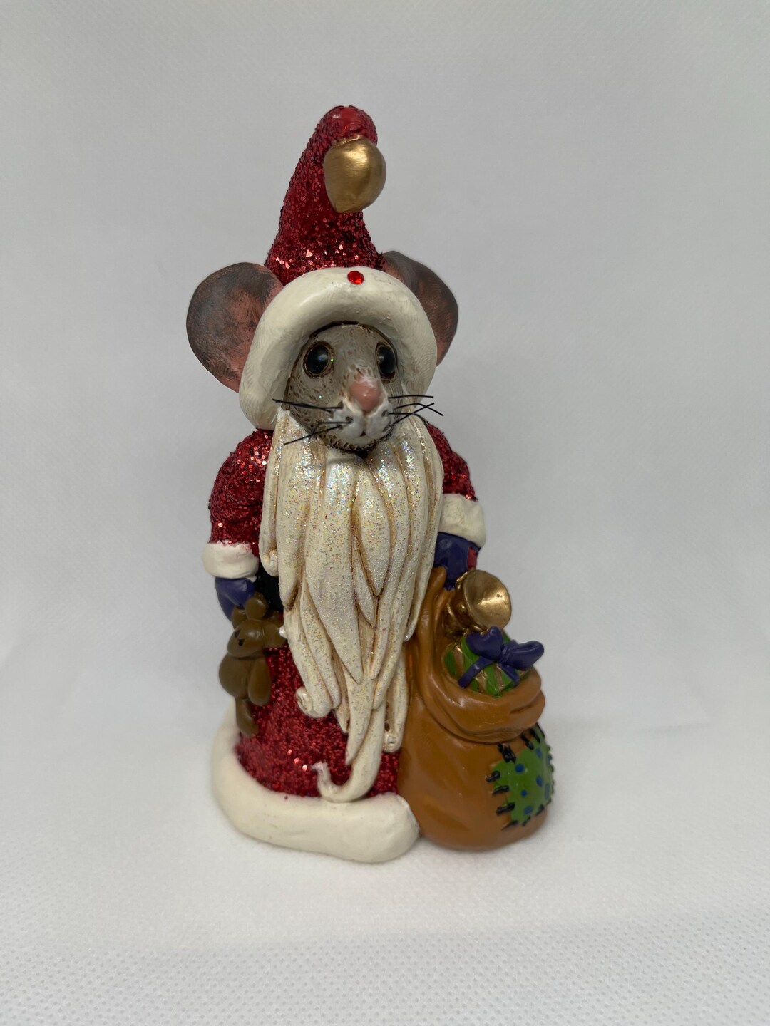 Christmas Mouse Figurine Santa, 5 Inches Presents, Mouse Lover ...