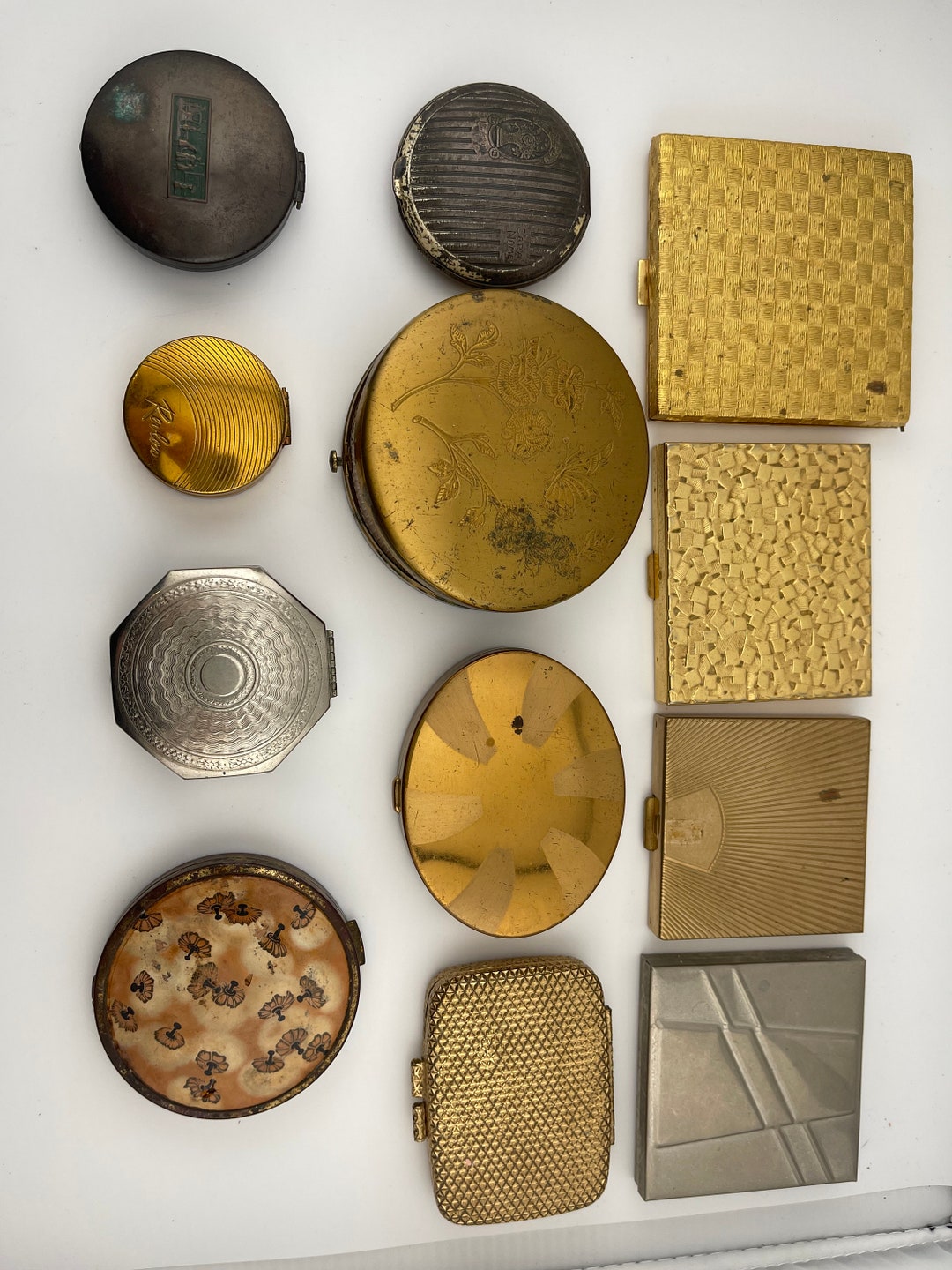 Vintage Compact Makeup Metal Cases Pocket Mirror Revlon - Etsy