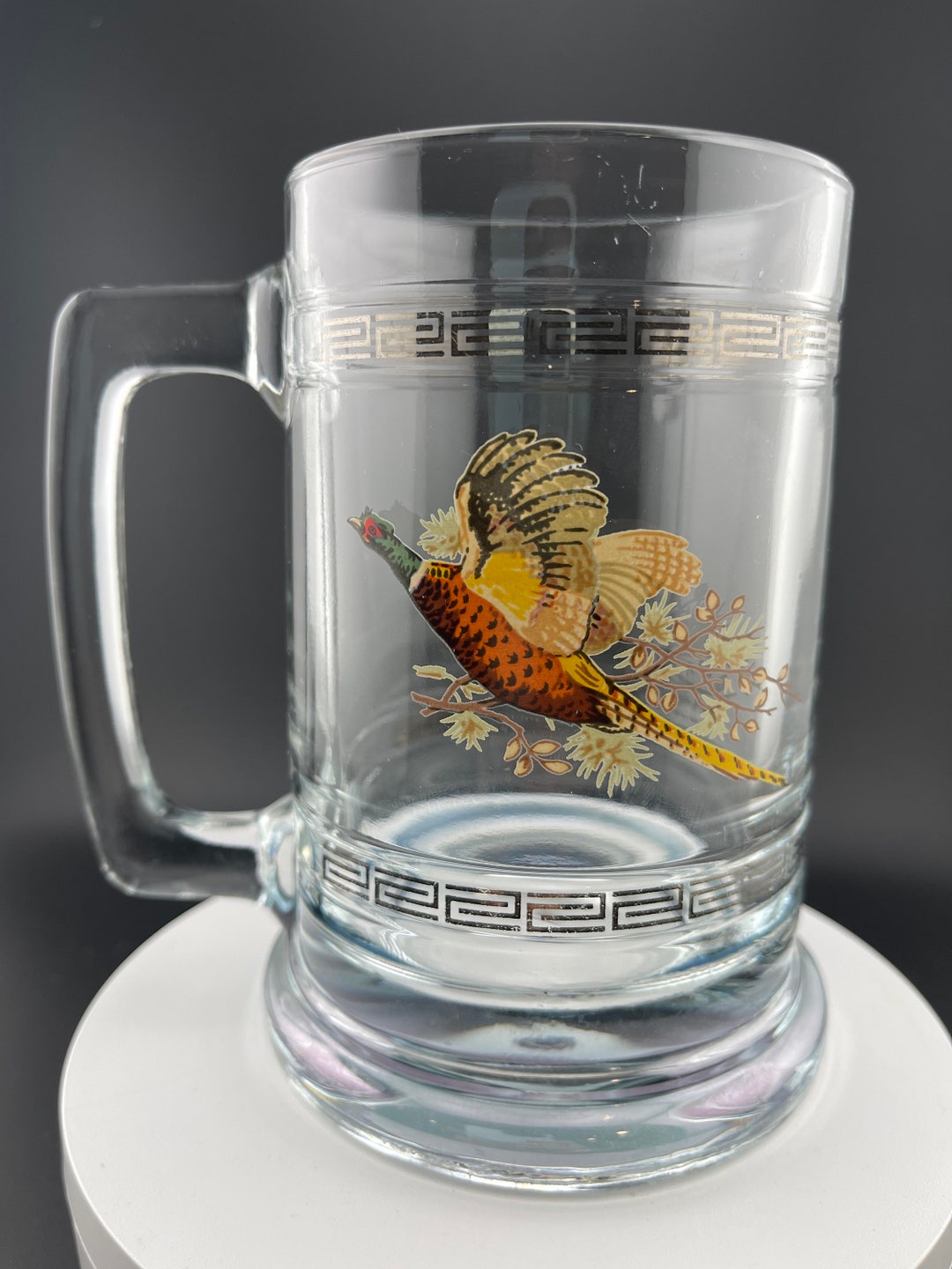 Vintage Glass Beer Mug Hunter Pheasant Bird Lover Mug, Beer, Princess ...