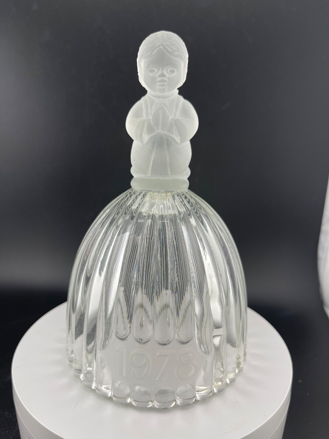 Vintage Goebel Crystal Glass Bell Year 1978 Child Praying Christmas ...