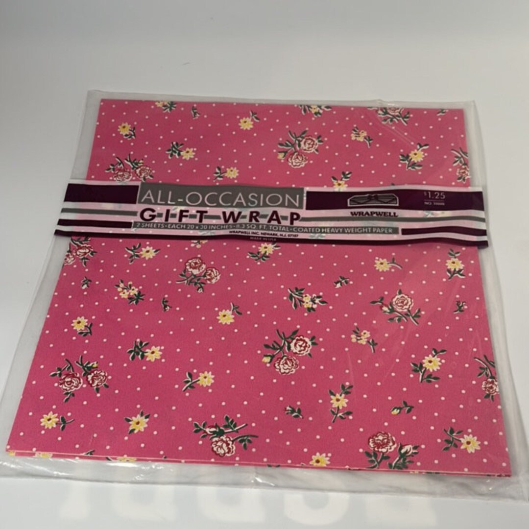 Flower Pattern Vintage Gift Wrap Sheets Wrapping Paper, Pink Wrapping ...