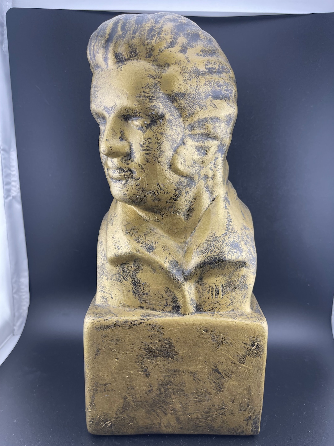 Vintage Elvis Bust Gold Black Ceramic 1960s Decor - Etsy