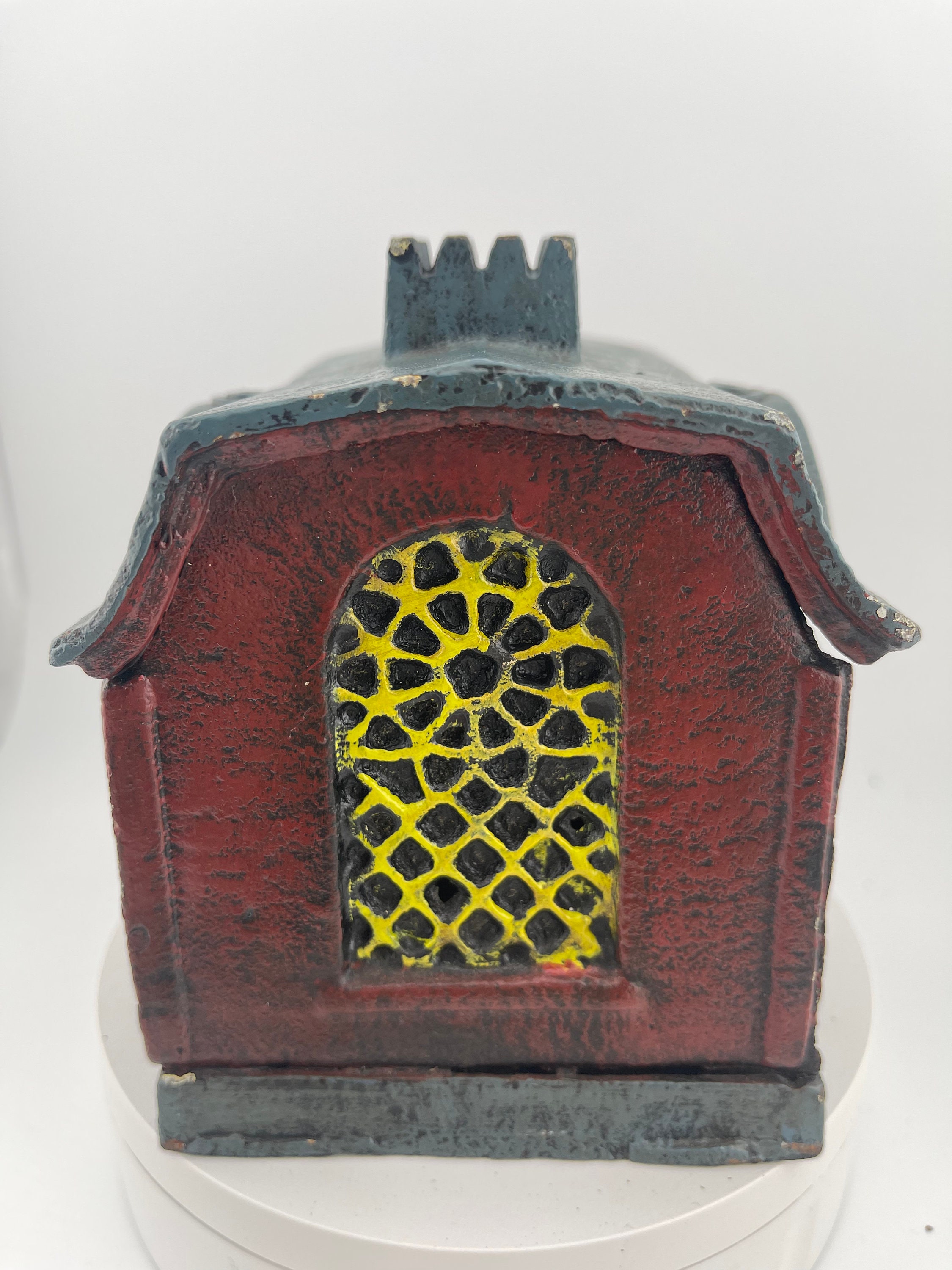Vintage Magic Mechanical Bank Coin Piggy Bank Cast Iron Rotating Door ...