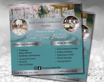 Event Rental Space Flyer, Party Rental Flyer, Event Rental ...