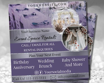 Event Rental Space Flyer, Party Rental Flyer, Event Rental ...