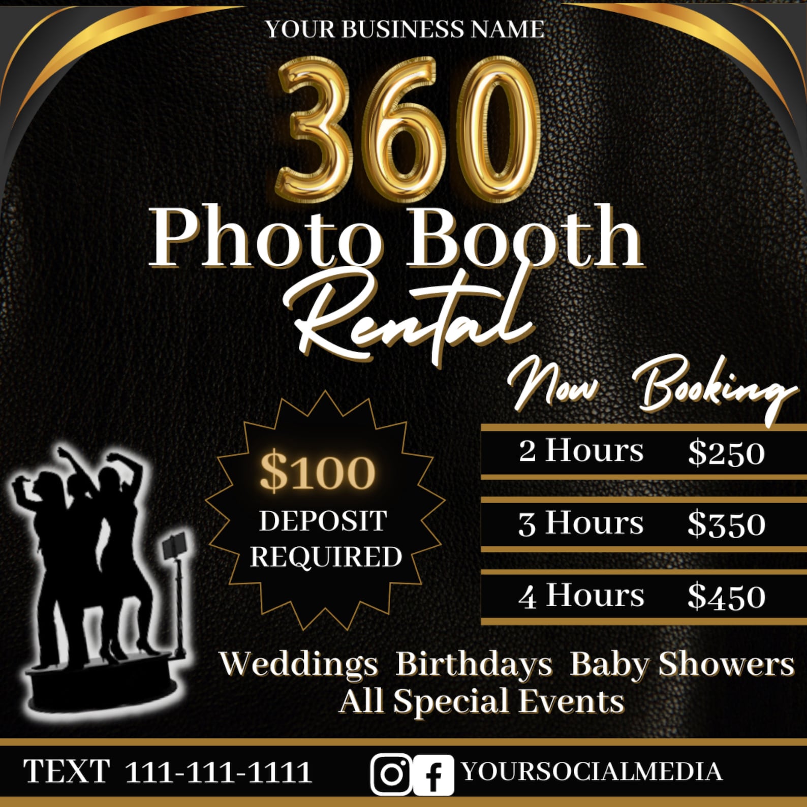 360 Photo Booth Rental Flyer: DIY Canva Template (social Media) - Etsy