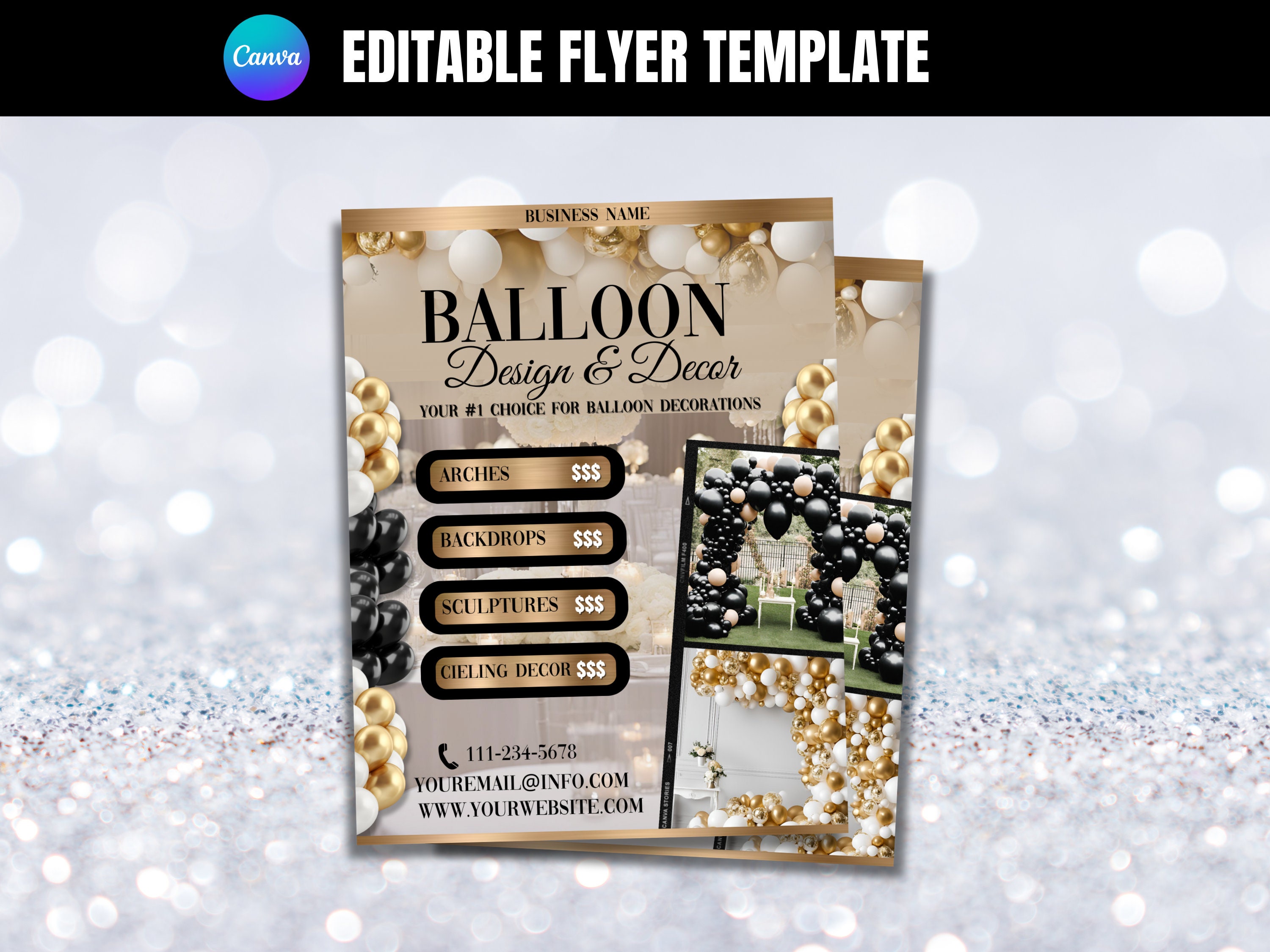 Balloon Decor Flyer Template: DIY Business Advertisement (digital ...