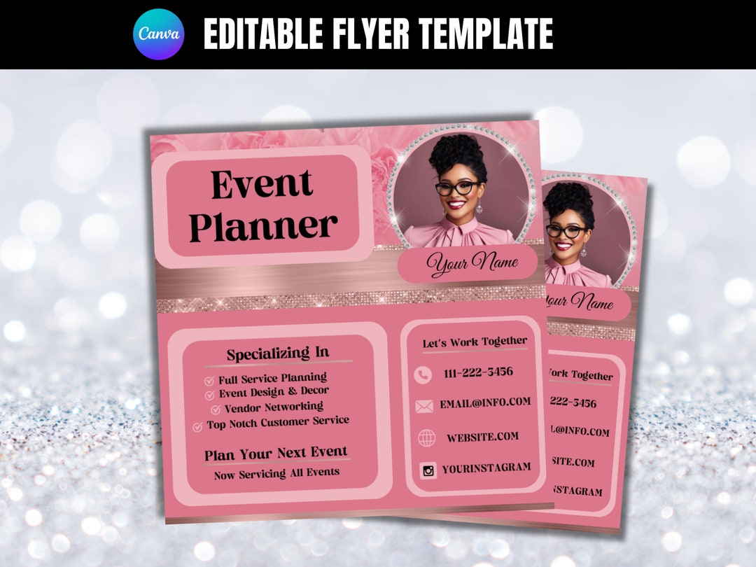 Event Planner Flyer Template, DIY Event Coordinator Flyer Advertisement ...