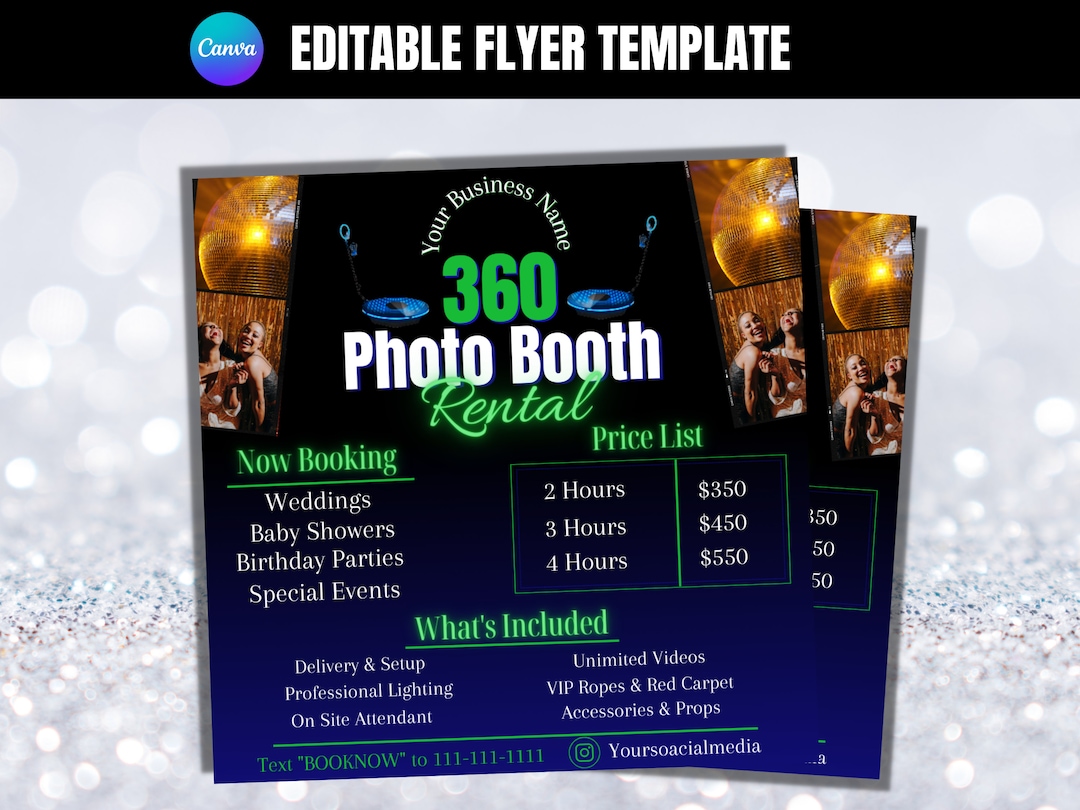 360 Booth Flyer, 360 Photo Booth Advertisement, 360 Photo Booth ...