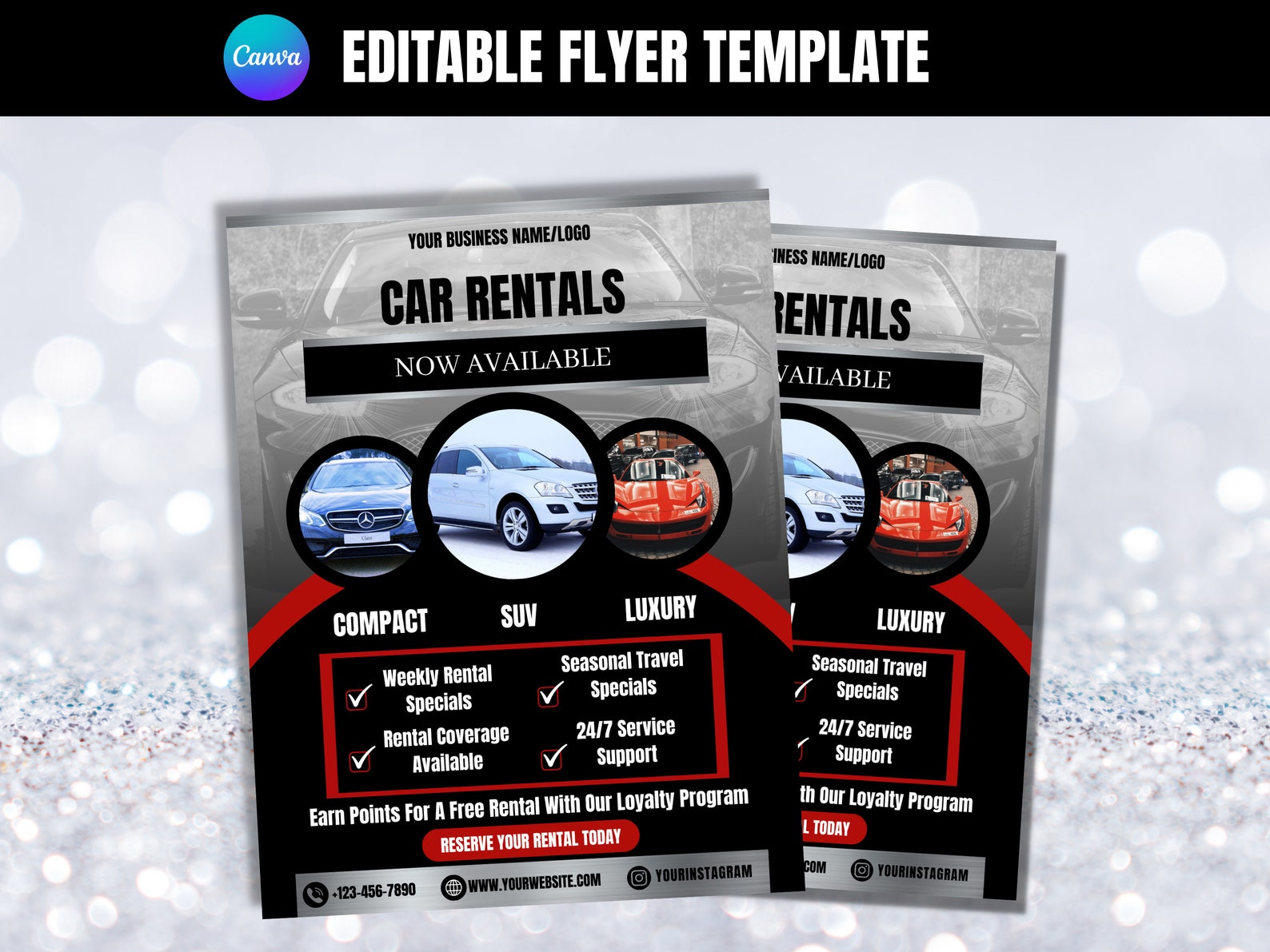 Car Rental Flyer, Auto Rentals, Car Rental Business Flyer, Canva Car ...