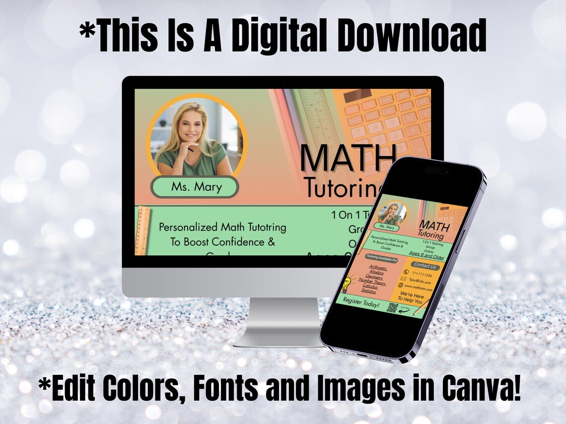 Math Tutor Flyer Template: DIY Tutoring Services Advertisement (canva ...