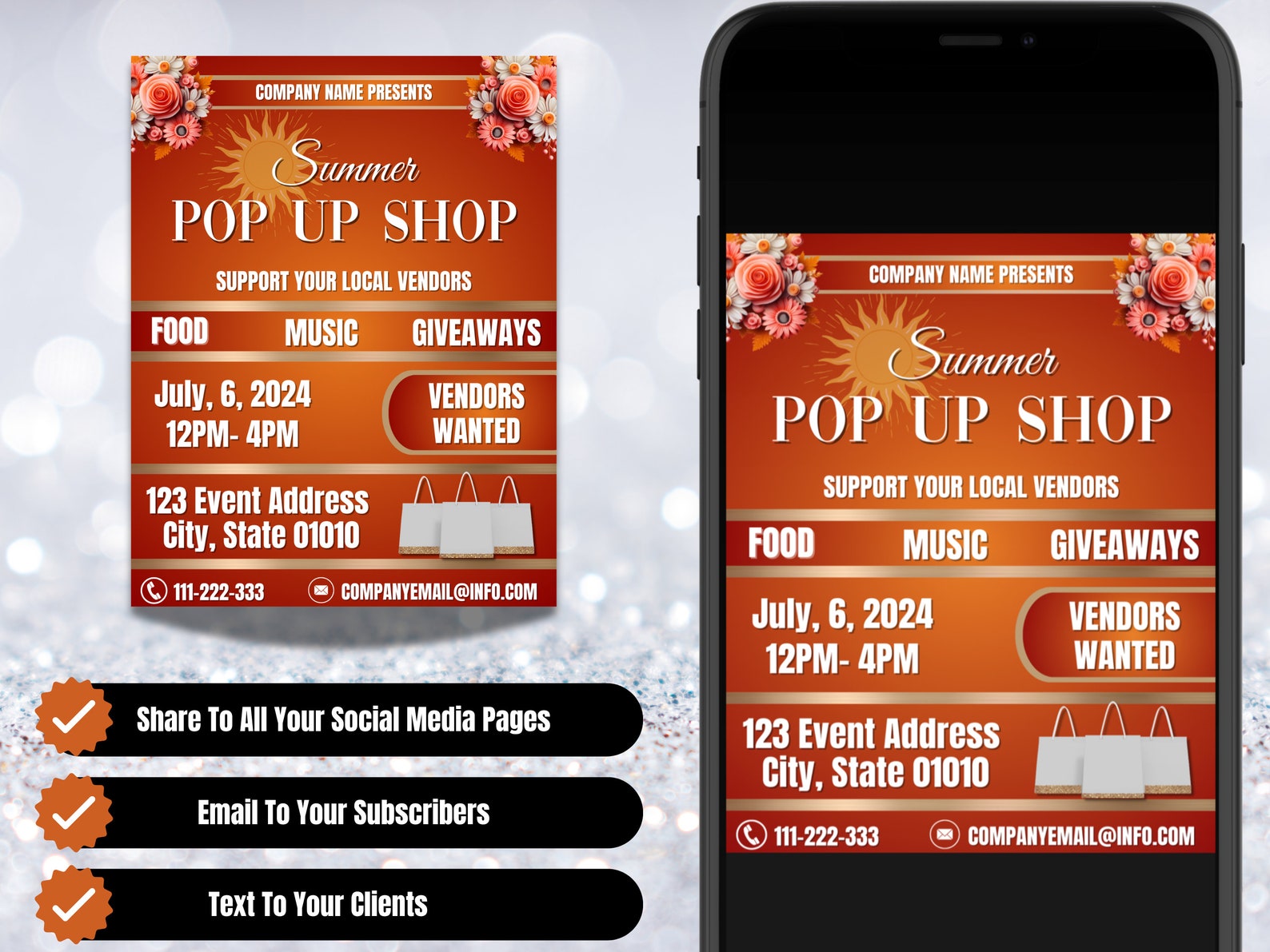 Summer Pop up Shop Flyer Template, Pop up Shop Event Flyer, Pop up Shop ...