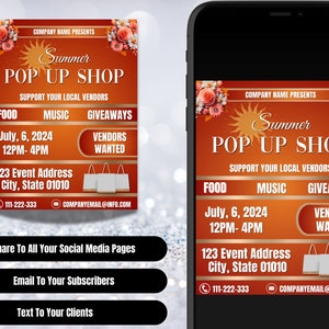 Summer Pop up Shop Flyer Template, Pop up Shop Event Flyer, Pop- up ...