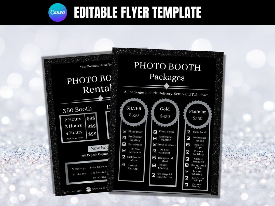 360 Photo Booth Flyer Template: DIY Event Advertising (canva) - Etsy
