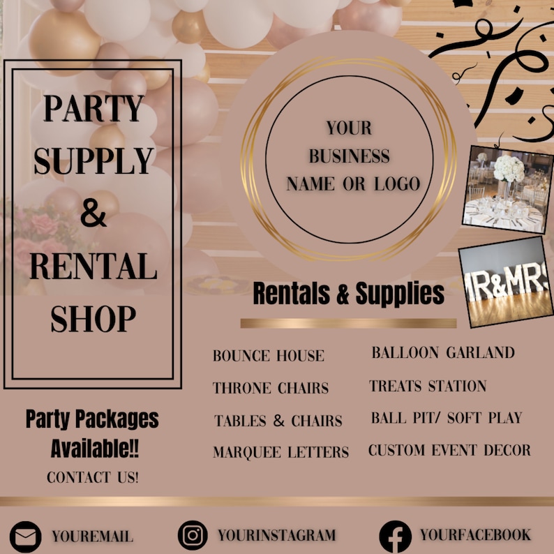 Party Supply and Rental Business, Party Rental Equipment, Rental ...
