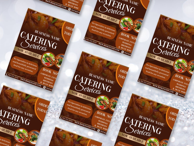 Catering Flyer Template: Editable Food Service Flyer (canva) - Etsy