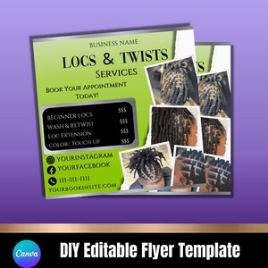 Loc Services Flyer Template, Loc Price List, Retwist Flyer Template ...