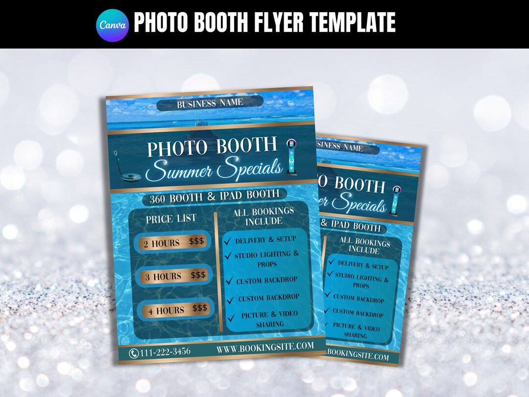 Photo Booth Summer Specials Flyer Template: DIY Canva Design (8.5x11 ...
