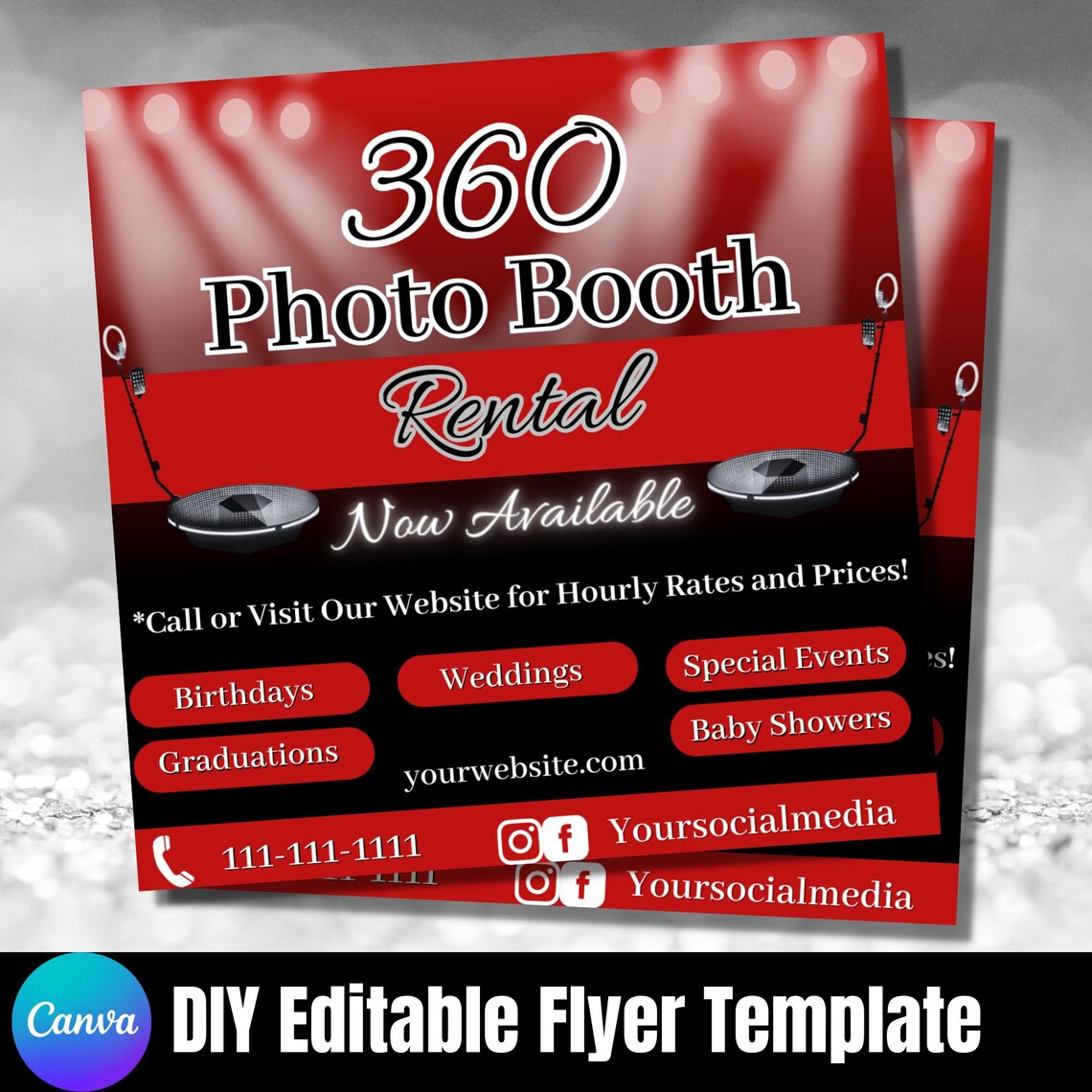360 Photo Booth Flyer, Event Flyer, Photography Flyer, 360 Photo Booth ...