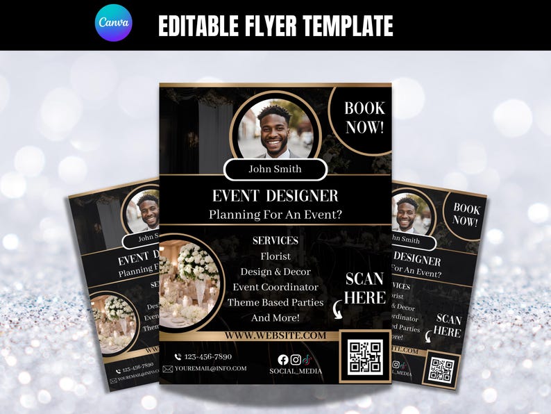 Event Designer Flyer Template, DIY Canva (digital Download) - Etsy
