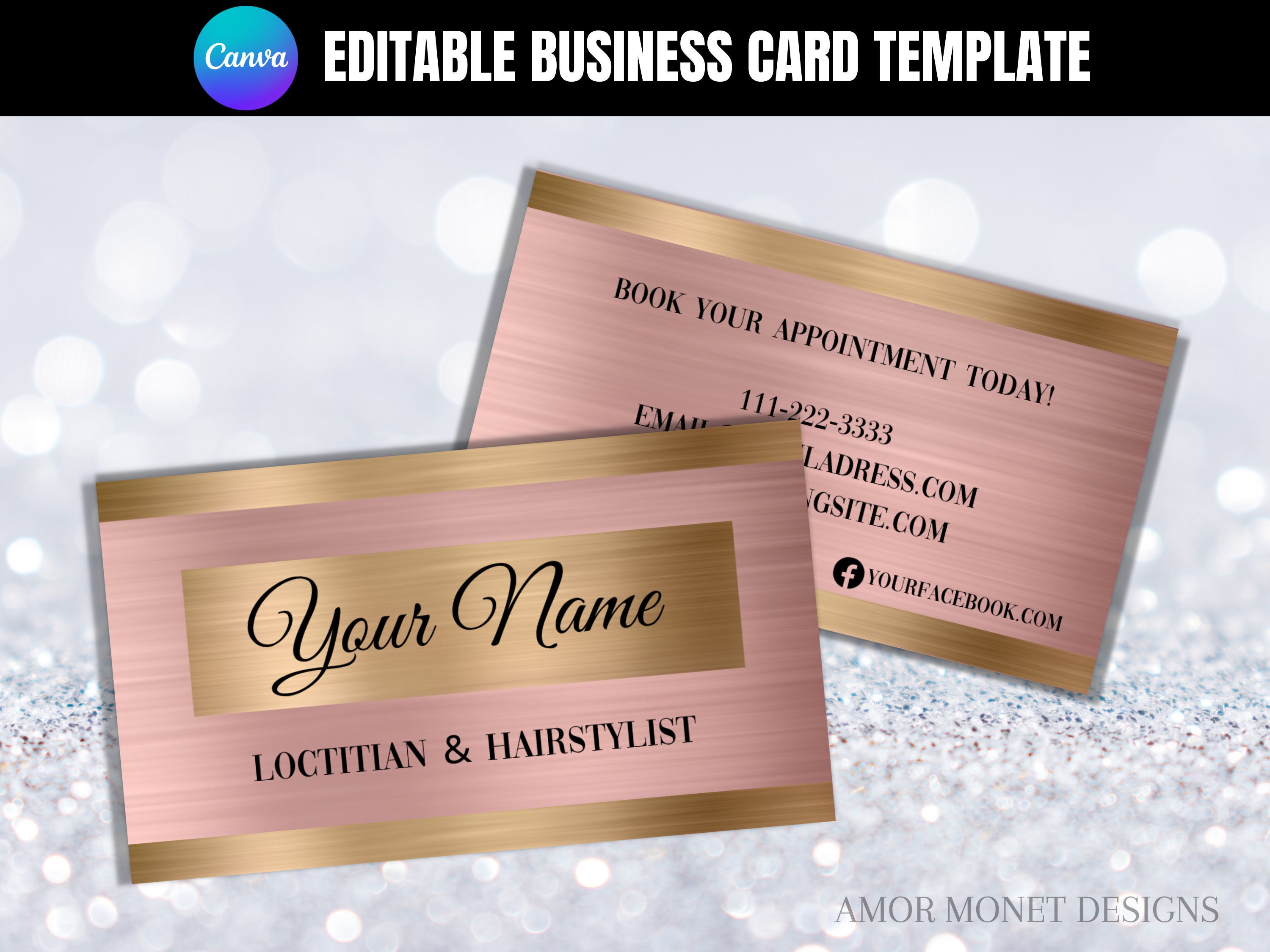 Loctitian Business Card, Loc Business Card Template - Etsy