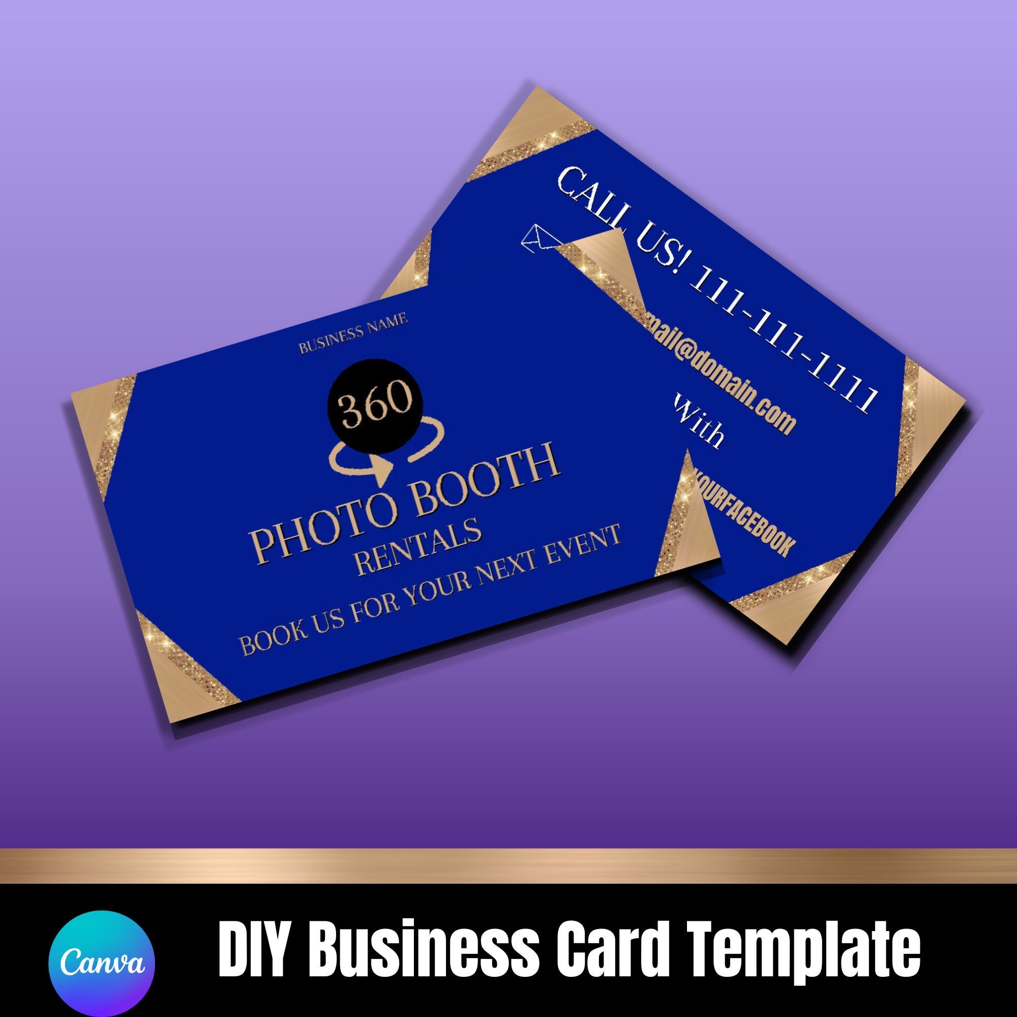360 Photo Booth Business Card Template, DIY Business Card Template ...