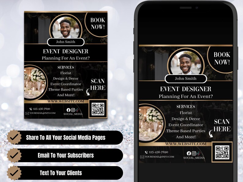 Event Designer Flyer Template, DIY Canva (digital Download) - Etsy