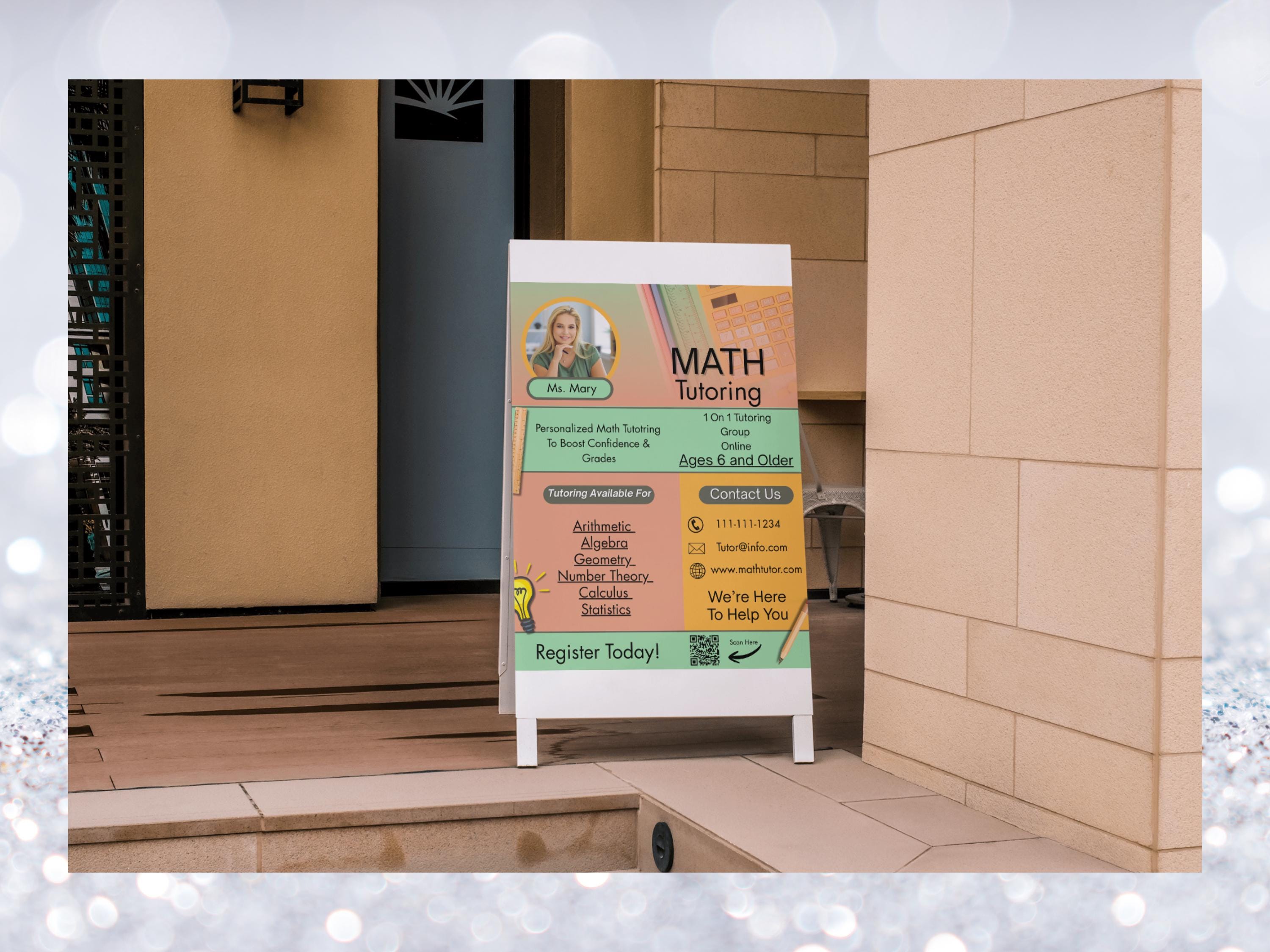 Math Tutor Flyer Template: DIY Tutoring Services Advertisement (canva ...