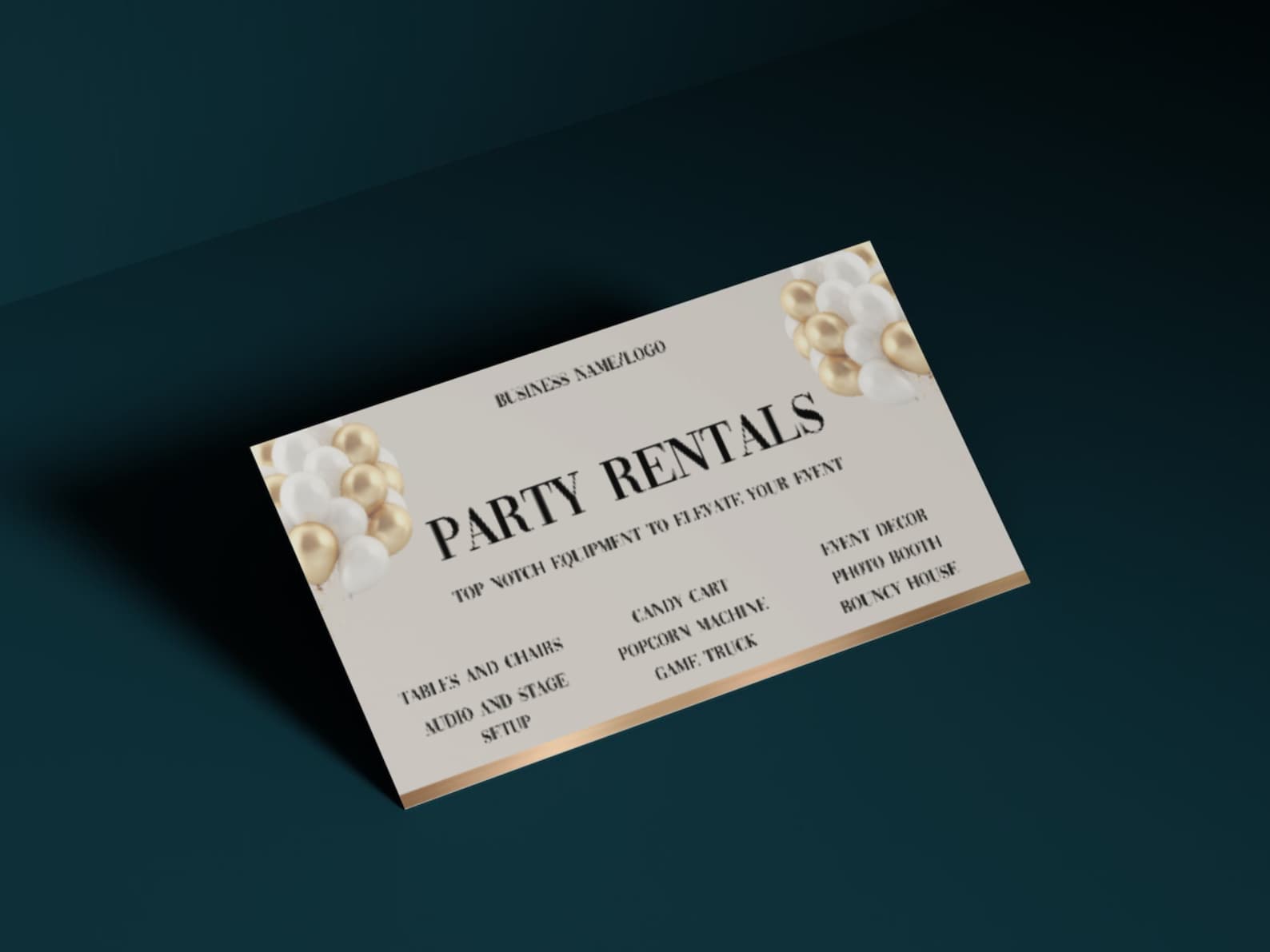 Party Rental Business Card Template: DIY Canva Design - Etsy
