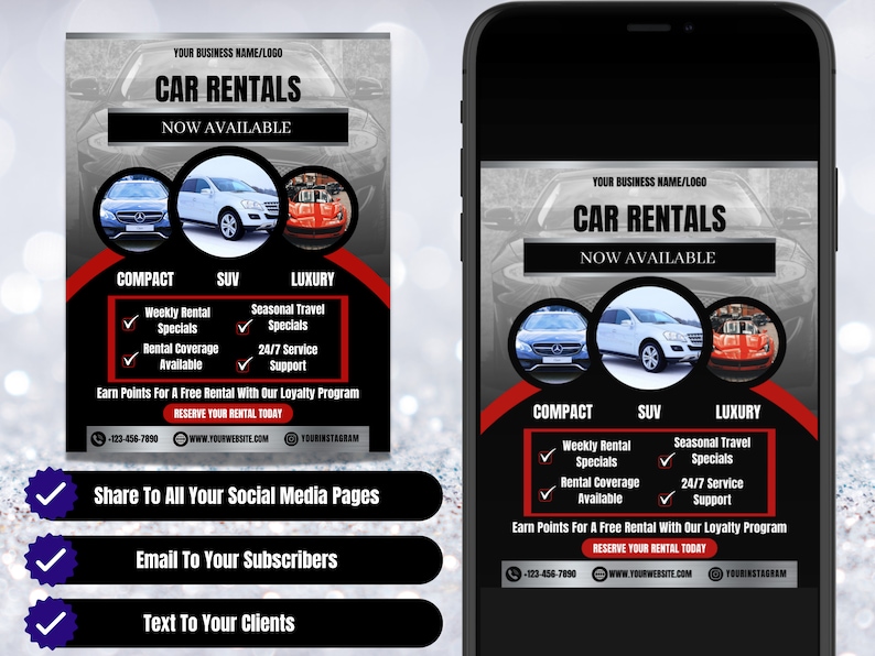 Car Rental Flyer, Auto Rentals, Car Rental Business Flyer, Canva Car ...
