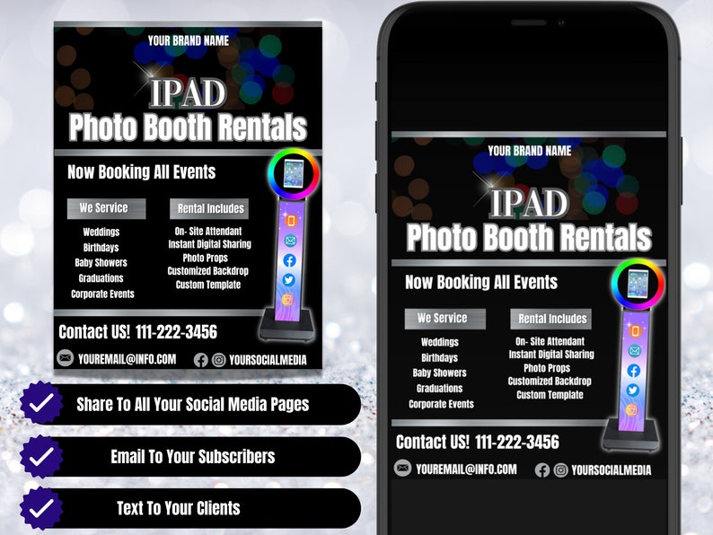 IPad Photo Booth Flyer, Selfie Photo Booth Booking, iPad Photo Booth ...