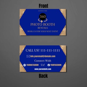 360 Photo Booth Business Card Template, DIY Business Card Template ...