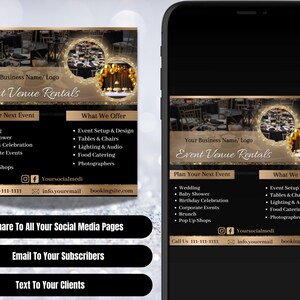 Event Venue Flyer Template: Editable Party Rental Ad (digital Download ...
