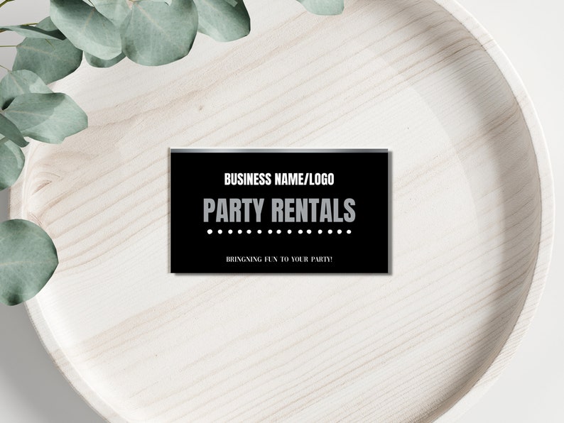 Party Rentals Business Card Template, Event Planner Business Cards ...