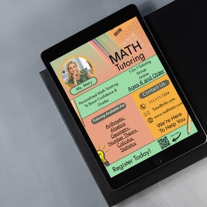 Math Tutor Flyer Template: DIY Tutoring Services Advertisement (canva ...