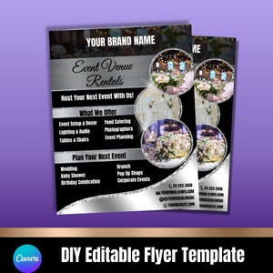 Event Venue Rental Flyer Template: DIY Canva Design (8.5x11 Portrait ...