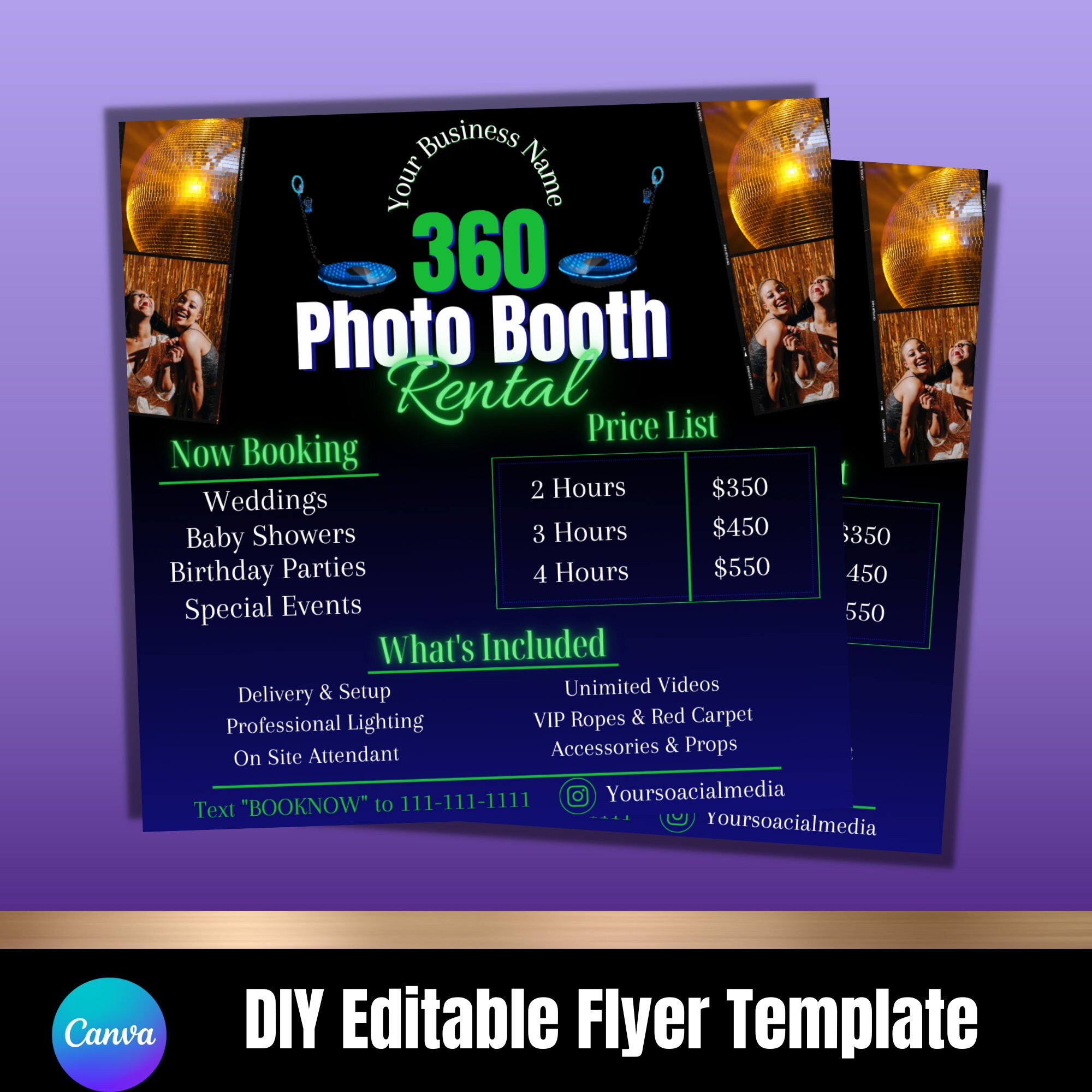360 Booth Flyer, 360 Photo Booth Advertisement, 360 Photo Booth ...