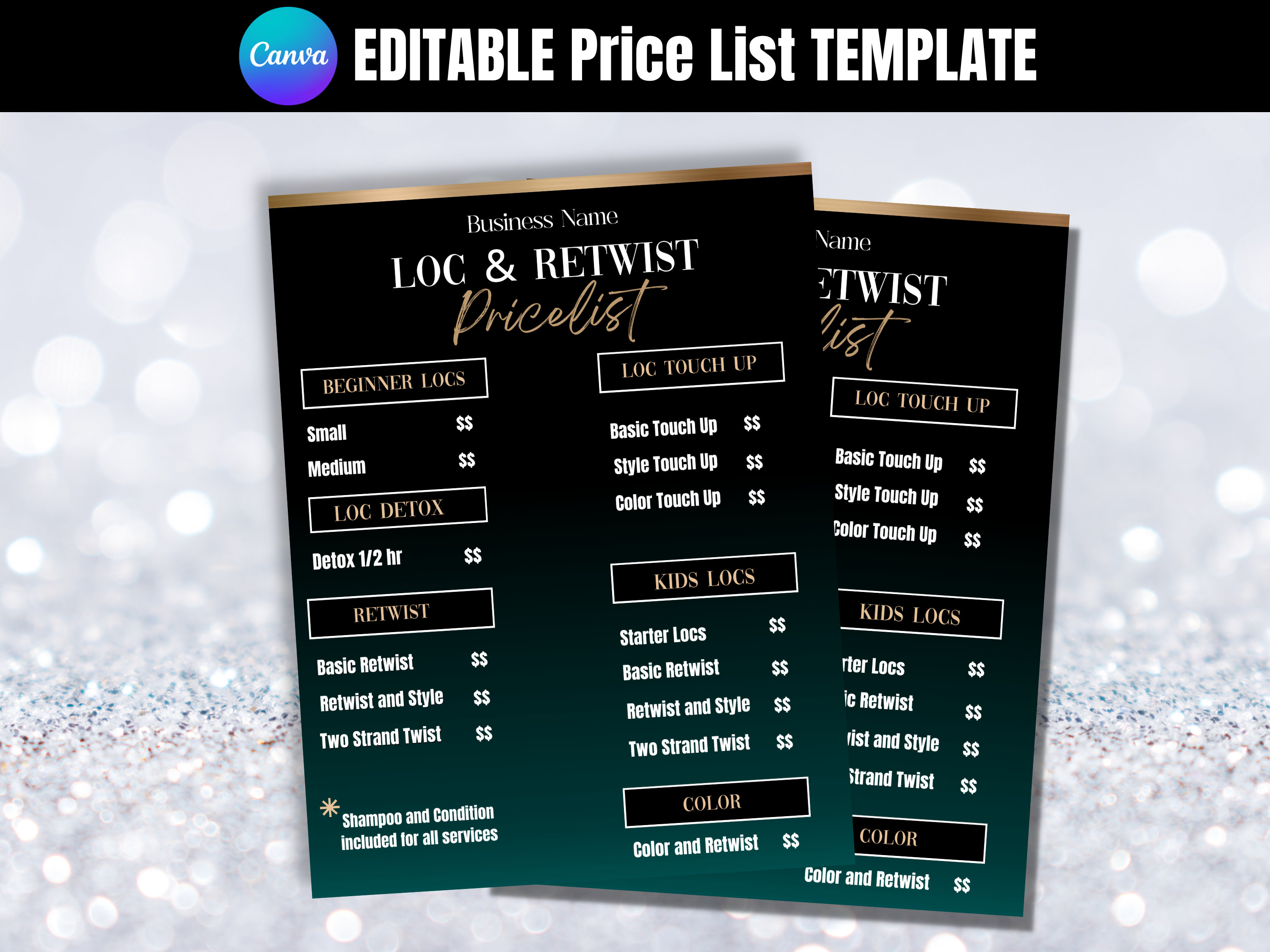 Loctitian Price List, Salon Price List, Retwist Prices, Dreadlock Price ...