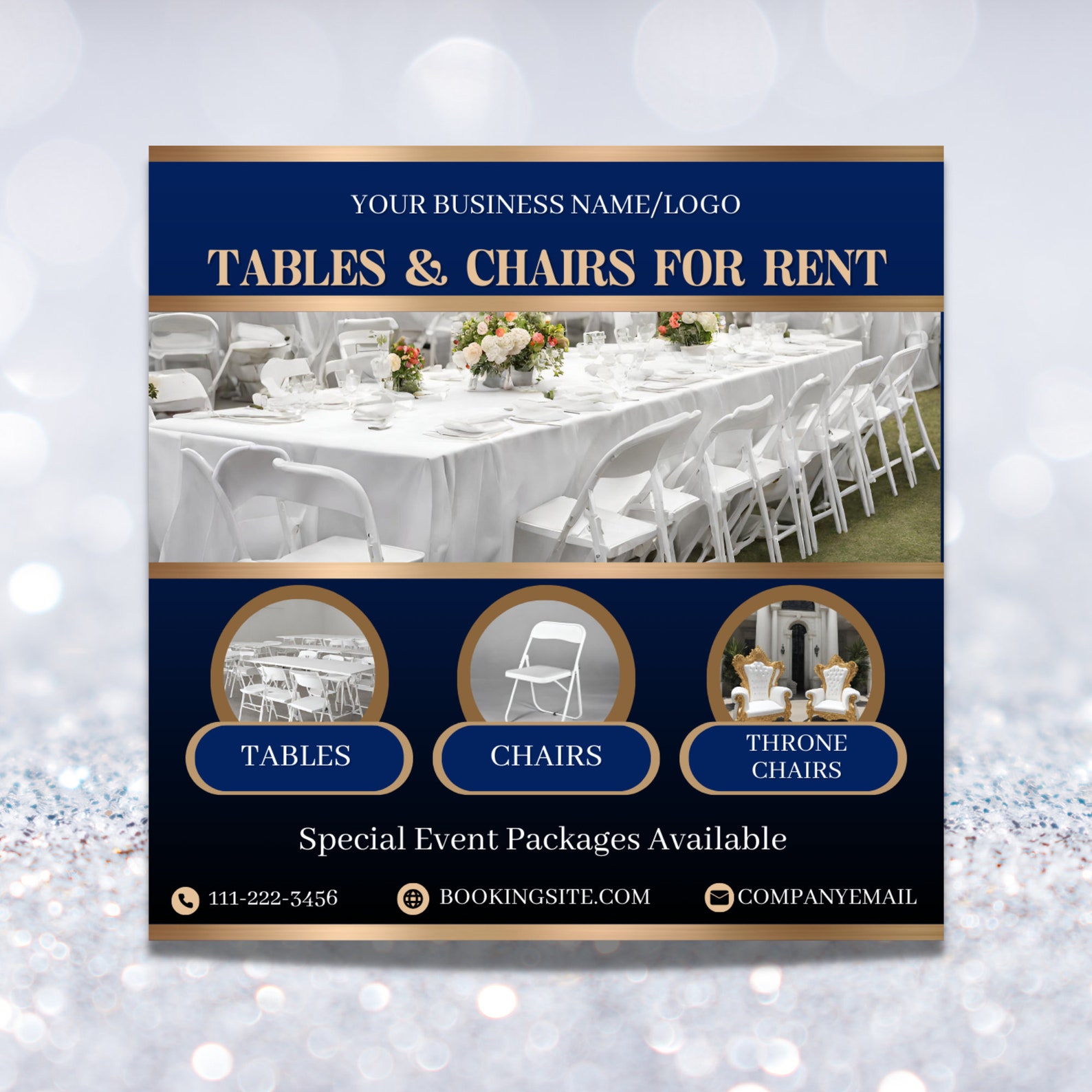 Tables and Chairs Rental Flyer Template: DIY Event Equipment (digital Download) - Etsy